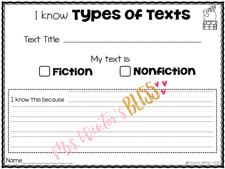 Fiction VS. Nonfiction Teaching Ideas - Lead in Literacy - Resources ...