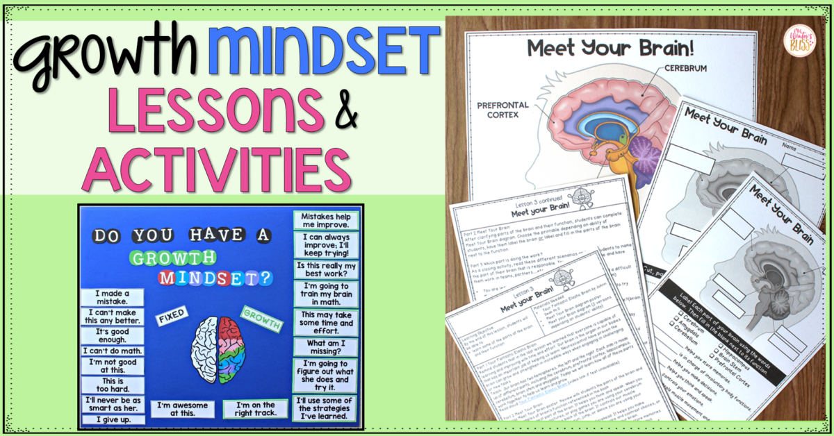 Growth Mindset Lessons and Activities - Lead in Literacy - Resources ...