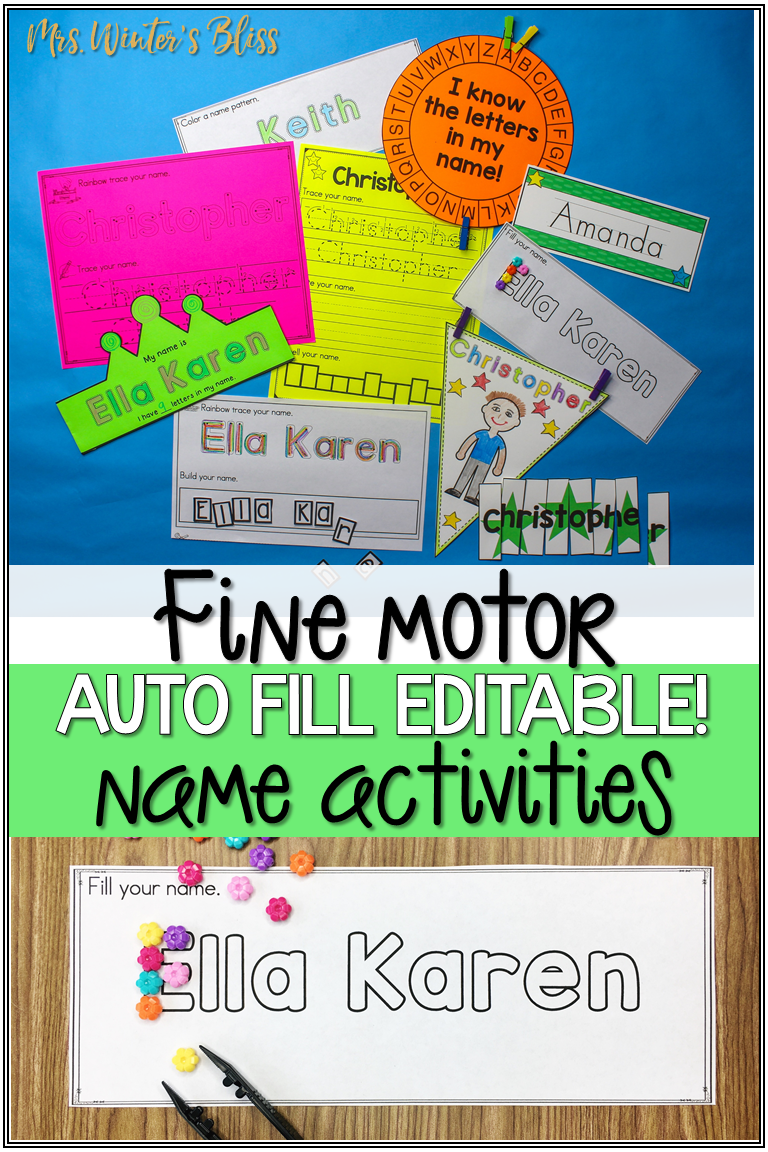 Developing Fine Motor with Name Activities - Lead in Literacy ...