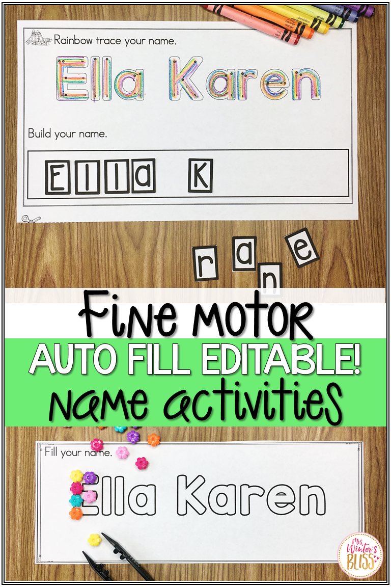 Developing Fine Motor with Name Activities - Lead in Literacy ...