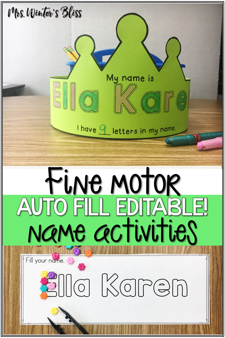 Developing Fine Motor with Name Activities - Lead in Literacy ...