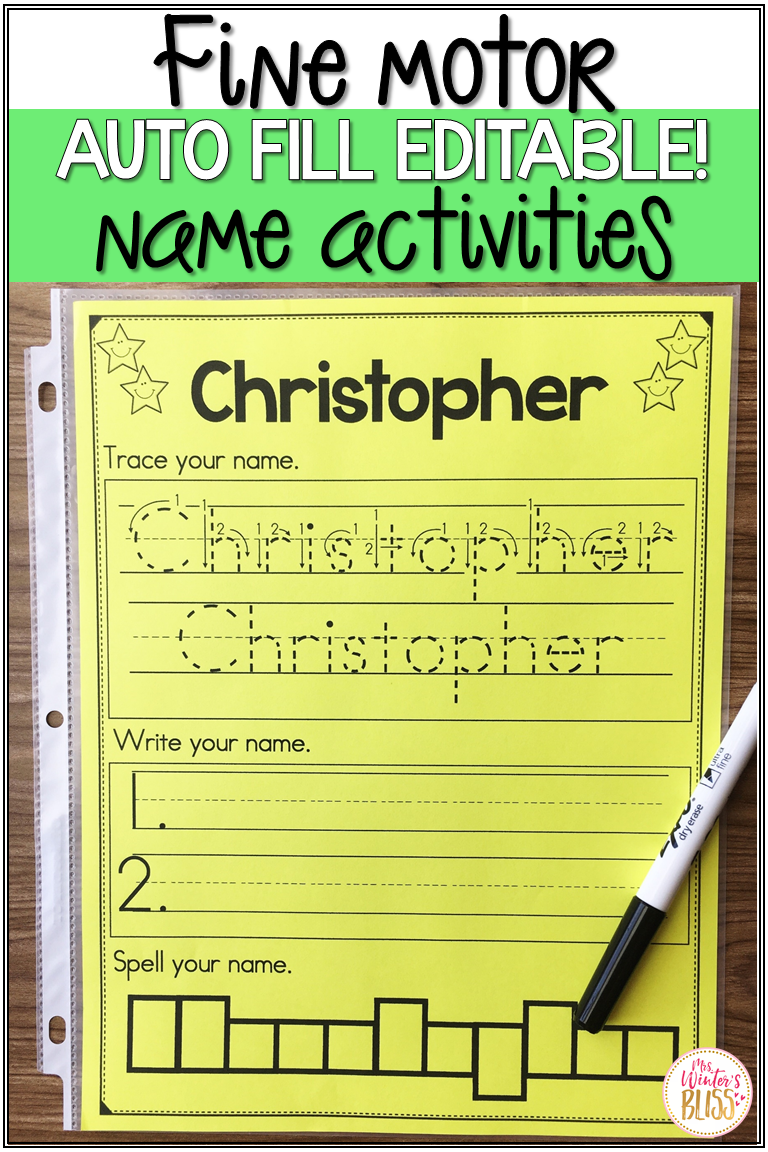 Developing Fine Motor with Name Activities - Lead in Literacy ...