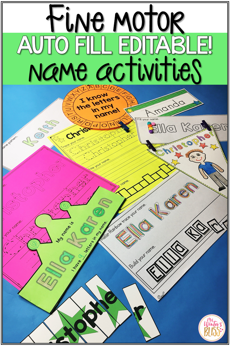 Developing Fine Motor with Name Activities - Lead in Literacy ...