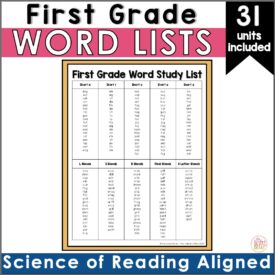 1st Grade Word Study List - Year-long Scope & Sequence - Lead in ...