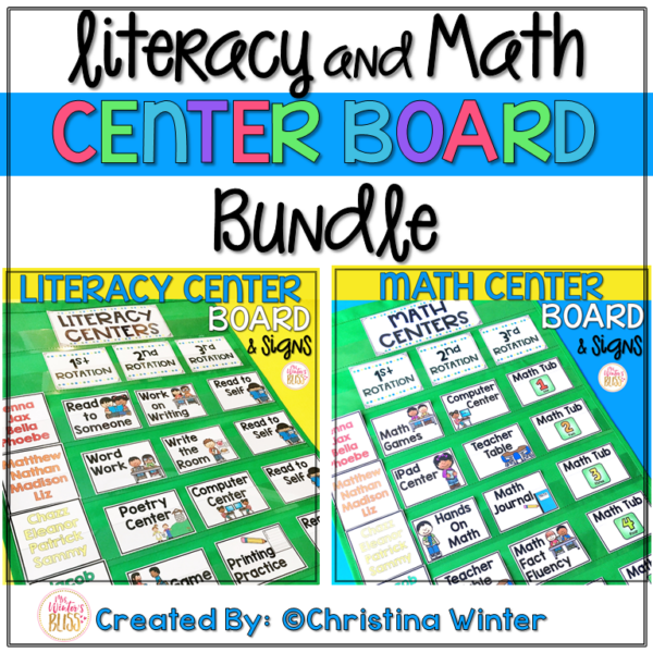 Math Center Rotation Board - Center Signs - Lead in Literacy ...