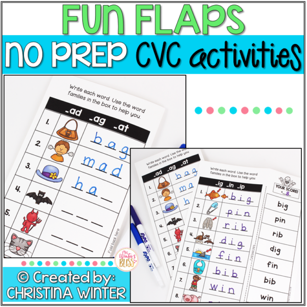CVC Word Activities - NO PREP - Mrs. Winter's Bliss - Resources For ...