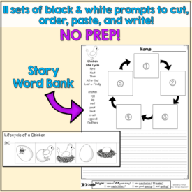 Sequence Writing Prompts - Plant and Animal Life Cycles - Lead in ...
