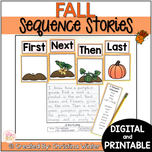 Sequence Writing Prompts - Fall - Lead in Literacy - Resources For ...