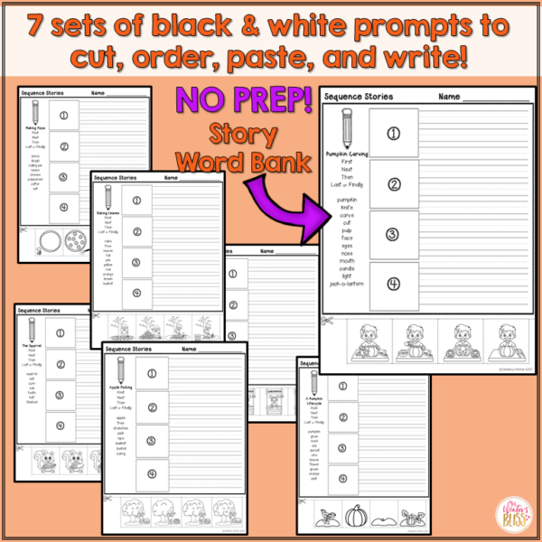 Sequence Writing Prompts - Fall - Lead in Literacy - Resources For ...