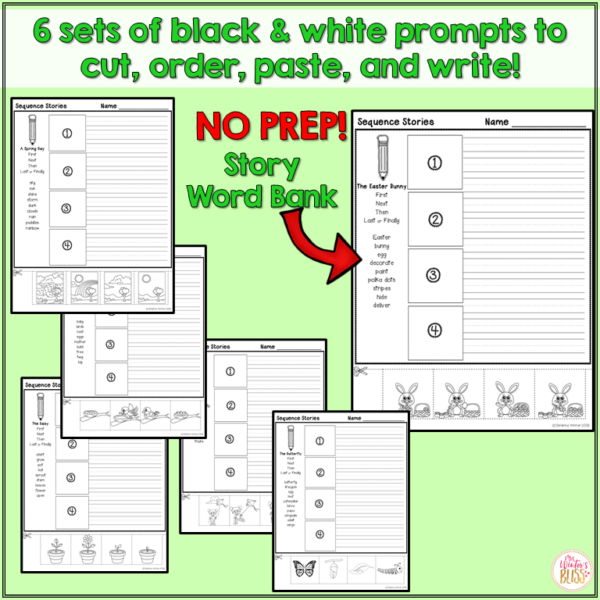 Sequence Writing Prompts - Spring - Lead in Literacy - Resources For ...