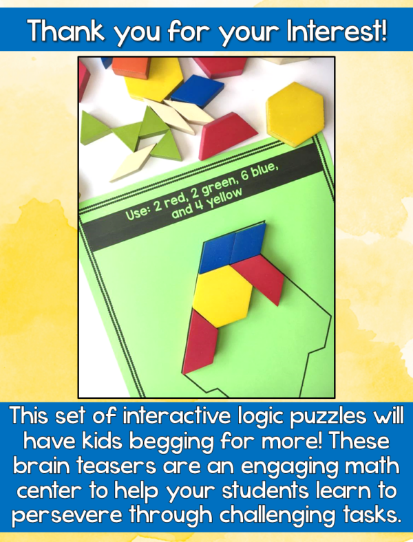 Math Logic Puzzles Shapes - level A - Lead in Literacy - Resources For ...