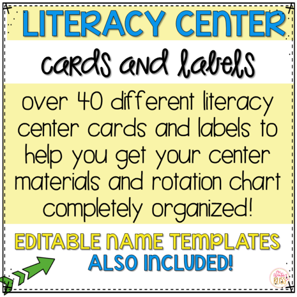 Literacy and Math Center Rotation Board - Lead in Literacy - Resources ...