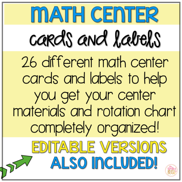 Math Center Rotation Board - Center Signs - Lead in Literacy ...