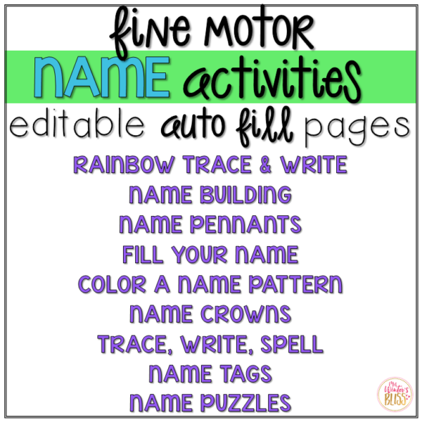 Editable Name Practice – Fine Motor Name Activities - Lead in Literacy ...