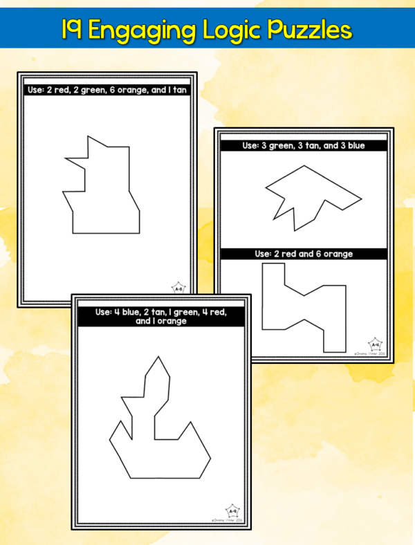 Math Logic Puzzles Shapes - level A - Lead in Literacy - Resources For ...
