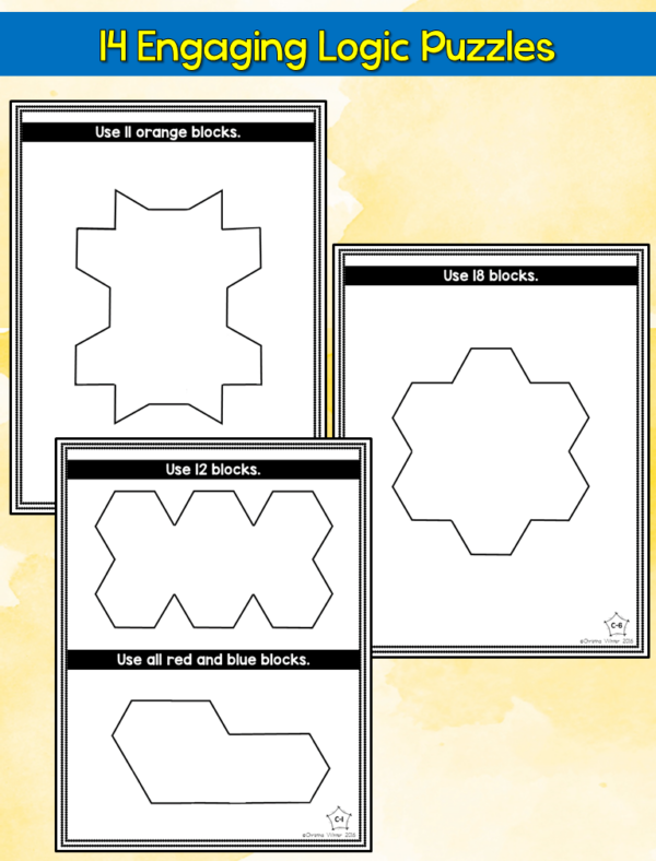 Math Logic Puzzles Shapes - level C - Lead in Literacy - Resources For ...
