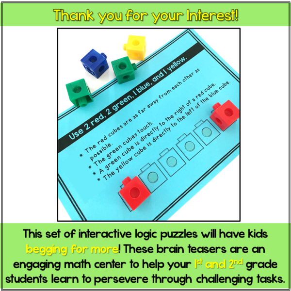Math Logic Puzzles set 1-4 Bundle - Lead in Literacy - Resources For ...
