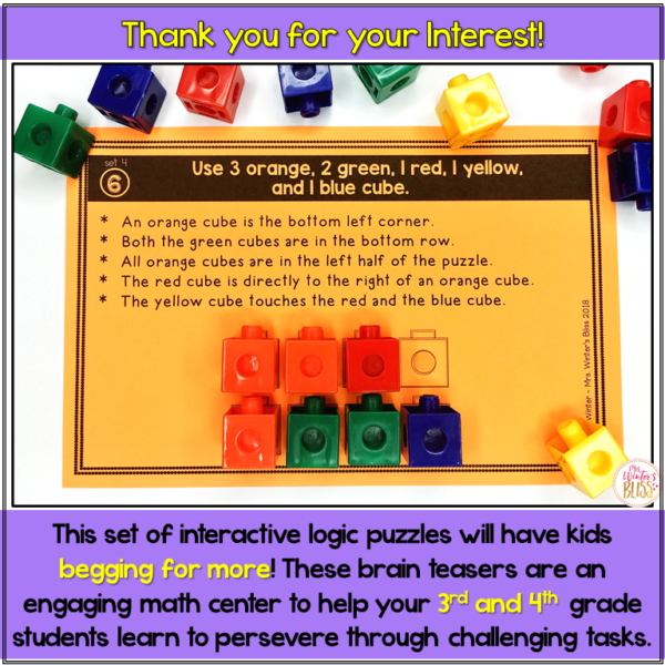 Math Logic Puzzles set 1-4 Bundle - Lead in Literacy - Resources For ...