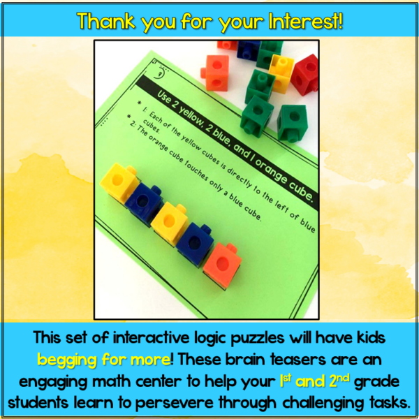 Math Logic Puzzles set 1 and 2 Bundle - Lead in Literacy - Resources ...