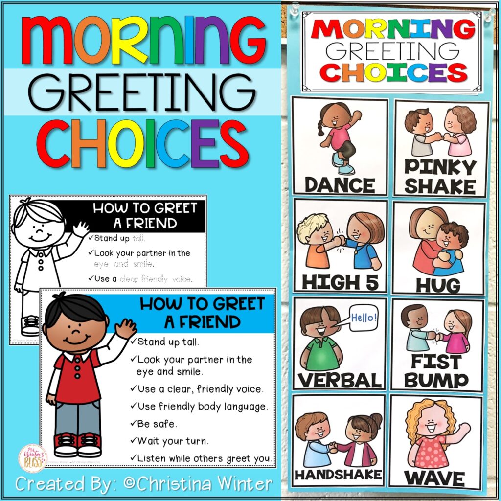 Morning Greeting Choices Signs - Lead in Literacy - Resources For ...
