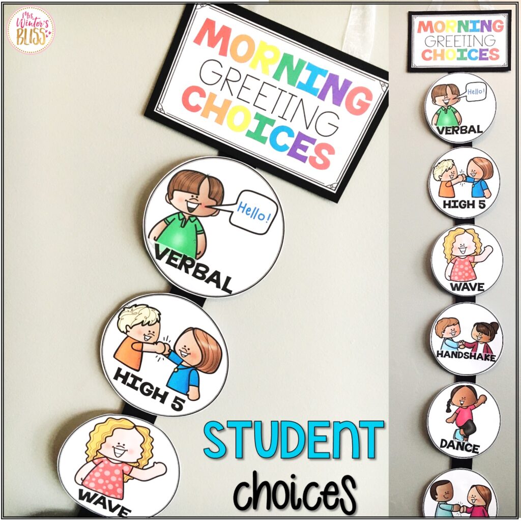 Morning Greeting Choices Signs - Lead in Literacy - Resources For ...