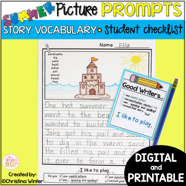 Summer Writing Prompts - Printable and Digital - Lead in Literacy ...