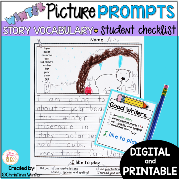 Winter Writing Prompts - printable & digital - Lead in Literacy ...
