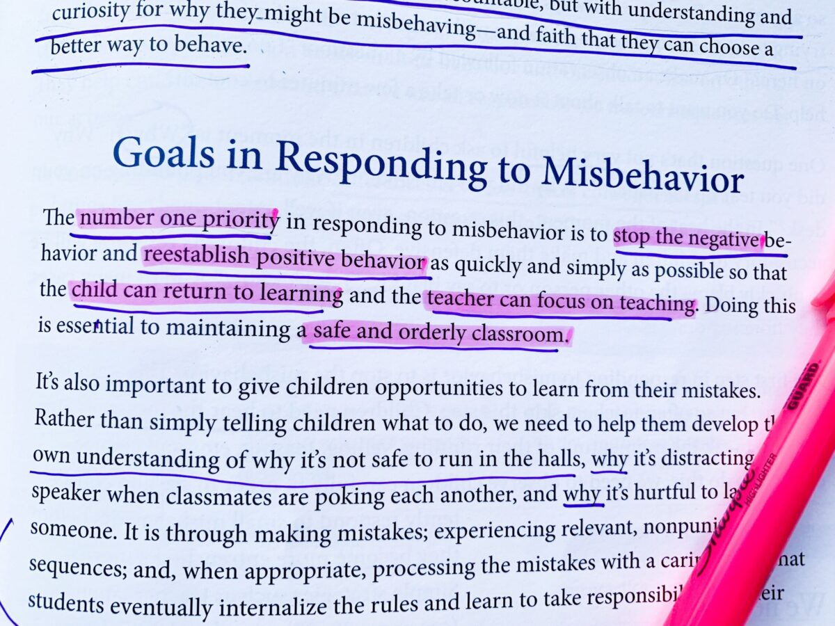 Teaching Self-Discipline: Responding to Misbehavior - Lead in Literacy ...