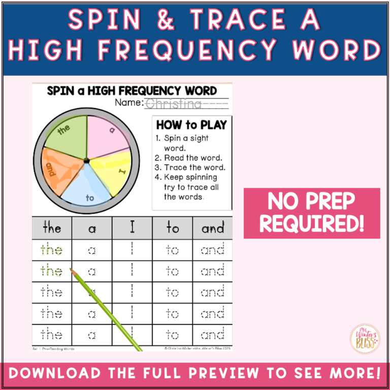 High Frequency Heart Word Fine Motor Activities BUNDLE - Mrs. Winter's ...