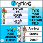Daily Schedule Cards EDITABLE with times - Lead in Literacy - Resources ...