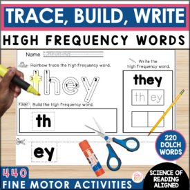 High Frequency Heart Word Trace Build Write - Fine Motor Activities ...
