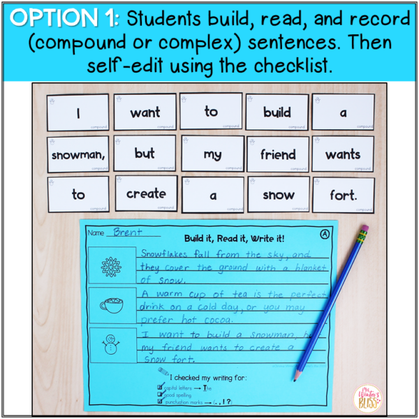 Compound & Complex Sentence Building Activities (Winter edition) - Lead ...