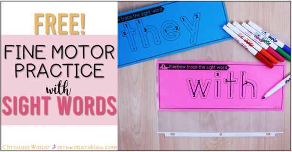 Sight Word Activities For Fine Motor Development - Lead in Literacy ...