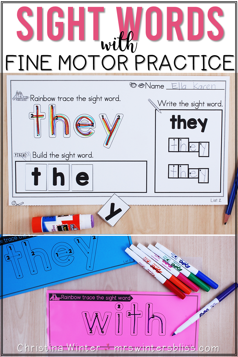 Sight Word Activities For Fine Motor Development - Mrs. Winter's Bliss ...