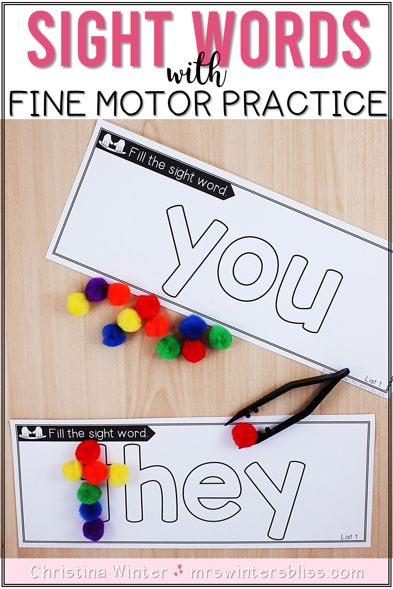 Sight Word Activities For Fine Motor Development - Mrs. Winter's Bliss ...