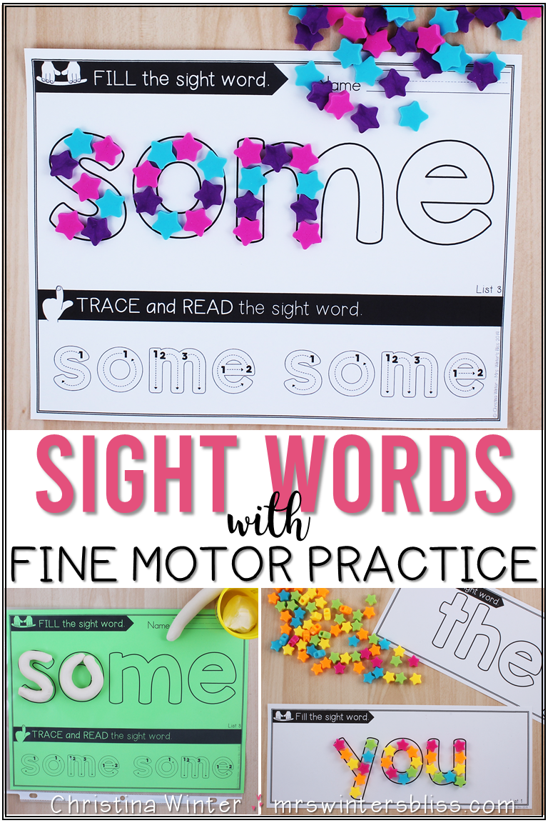 Sight Word Activities For Fine Motor Development - Lead in Literacy ...