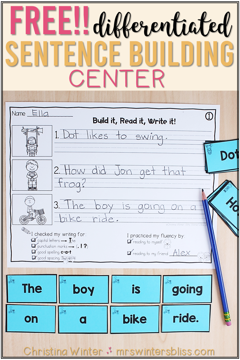 Sentence Building: A Differentiated Literacy Center - Lead in Literacy ...