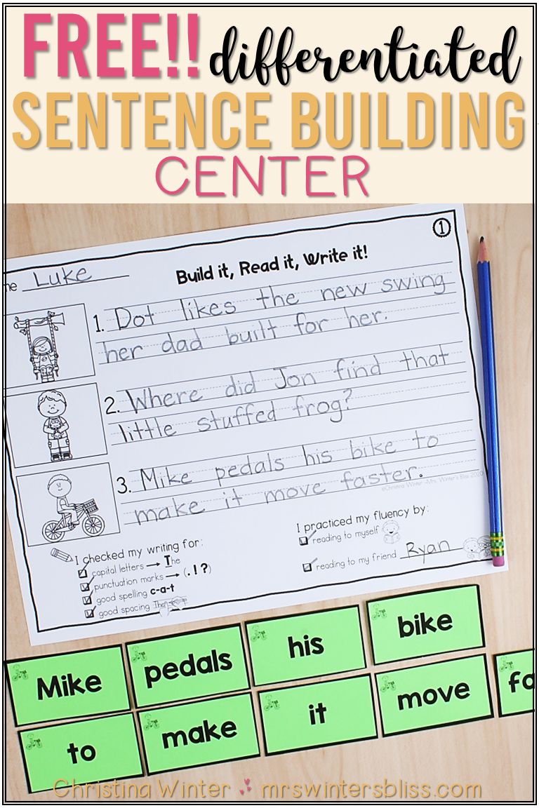 Sentence Building: A Differentiated Literacy Center - Lead in Literacy ...