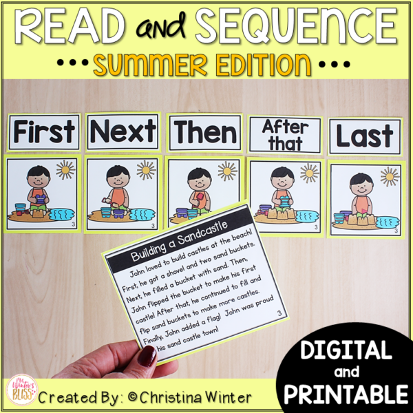 Sequence of Events Reading Summer Passages -printable & digital - Lead ...
