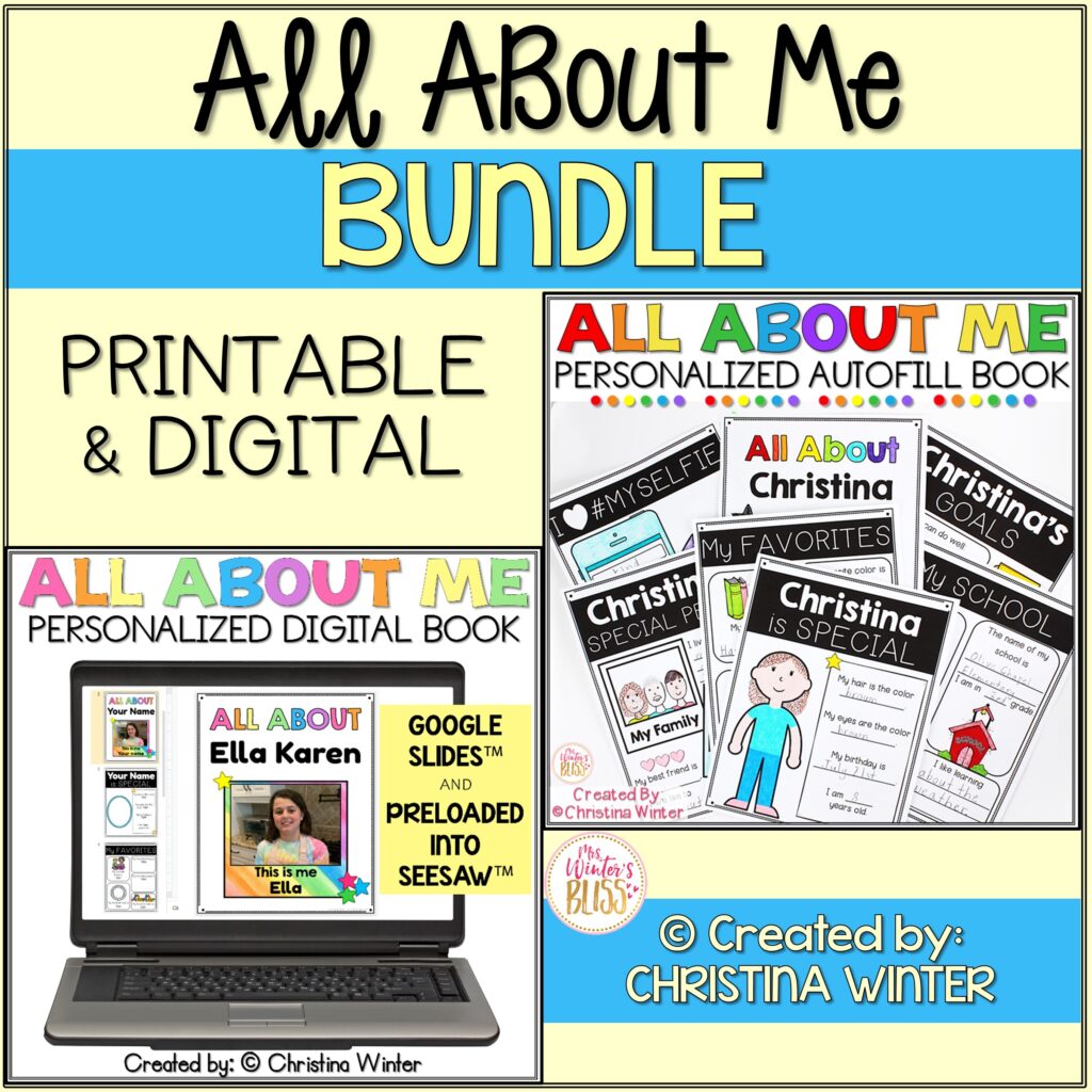 All About Me - printable & digital books - Mrs. Winter's Bliss ...