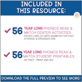Sentence Matching Phonics Bundle - literacy center & student printables ...