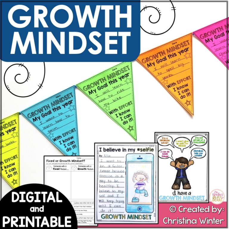 Growth Mindset Elementary Activities - printable & digital - Mrs ...
