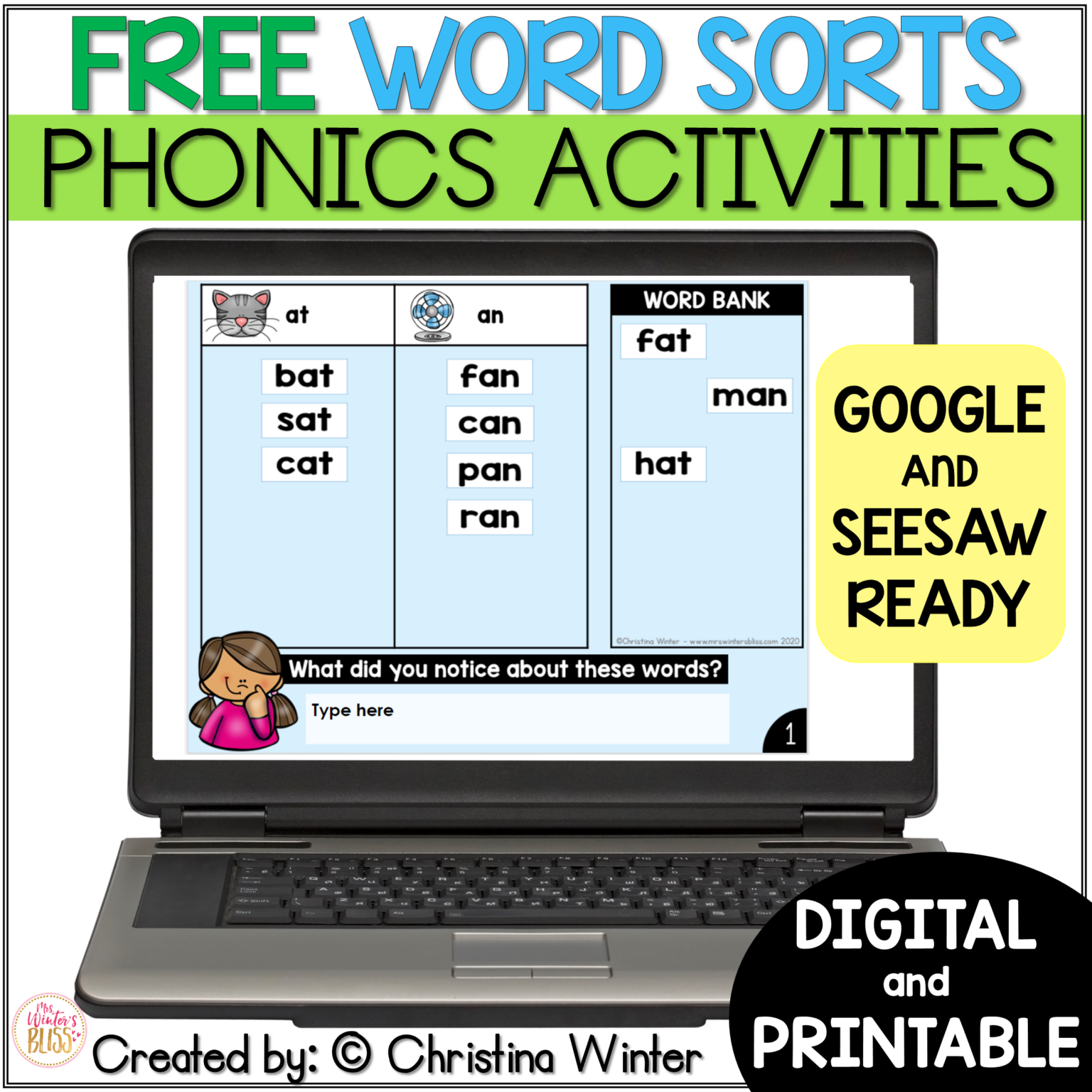 FREE Phonics Word Sorts - DIFFERENTIATED - digital & printable - Lead ...