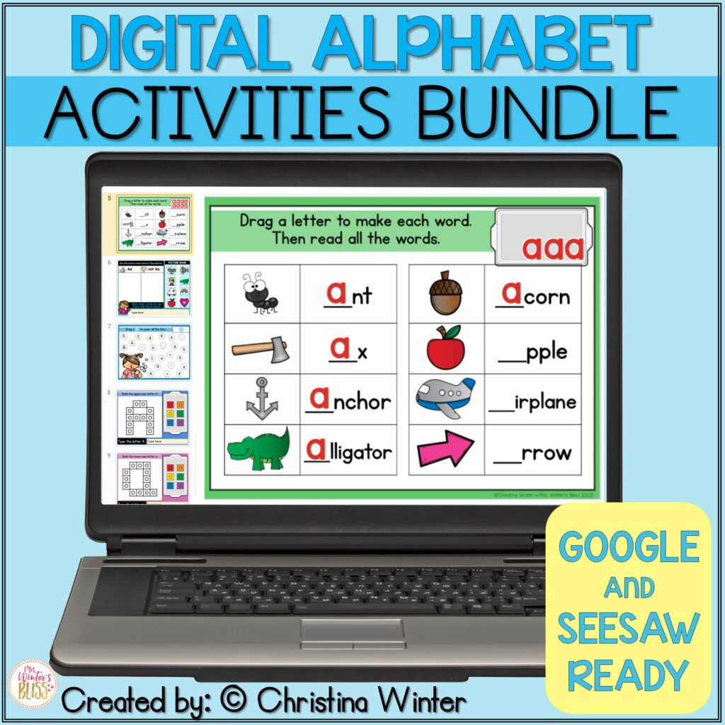 Digital Alphabet Activities Bundle - Seesaw & Google Ready - Lead in ...