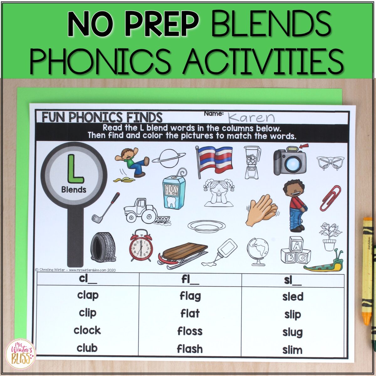 Beginning Blends Phonemic Awareness Activities - Blends Phonics ...