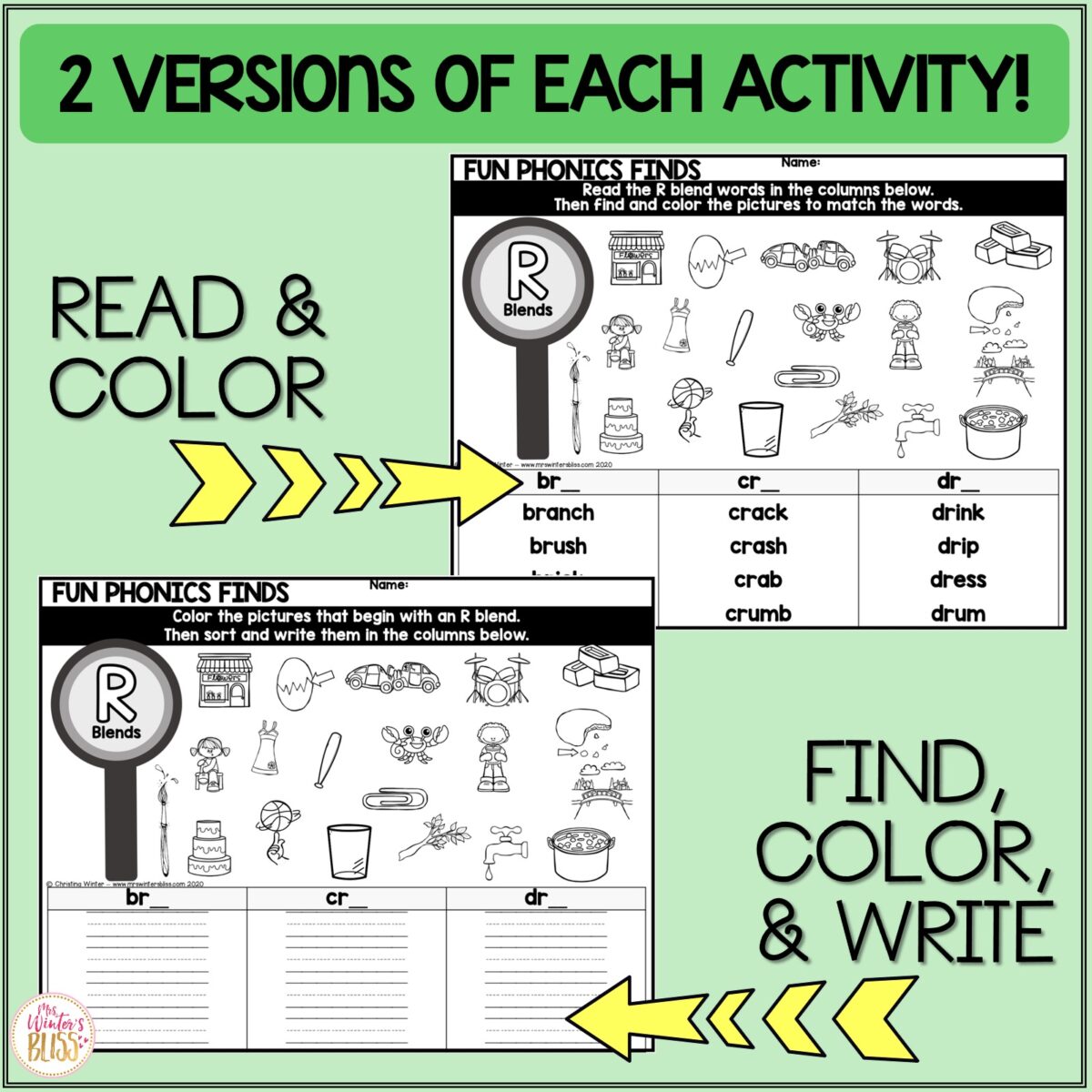 Beginning Blends Phonemic Awareness Activities - Blends Phonics ...