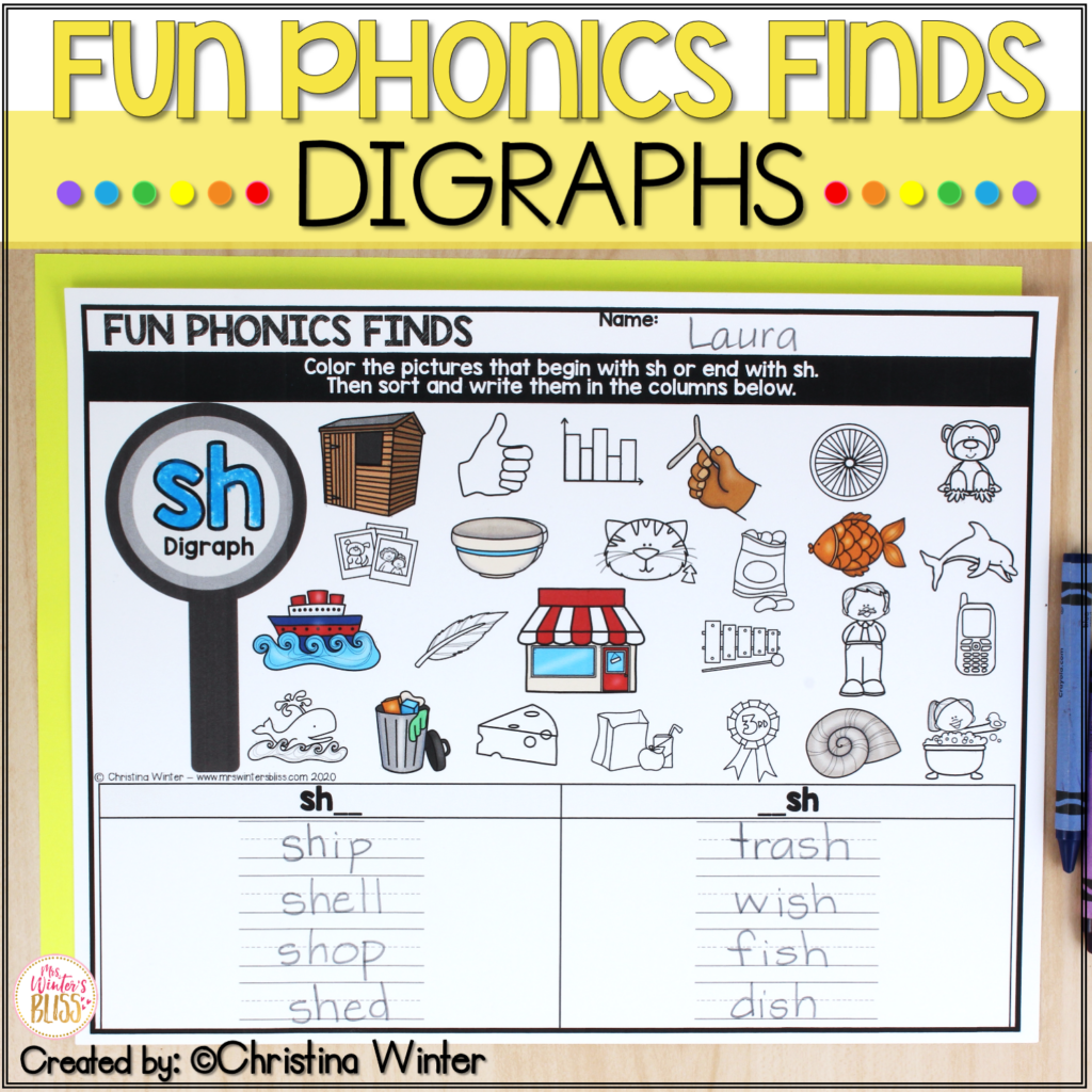 Digraph Phonemic Awareness Activities - Digraph Phonics Activities ...