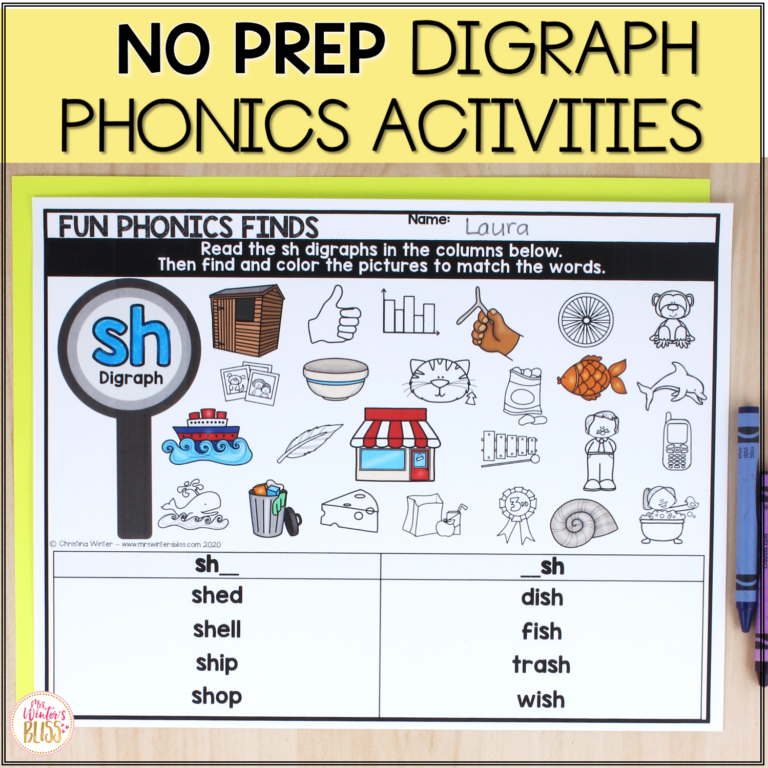 Digraph Phonemic Awareness Activities - Digraph Phonics Activities ...