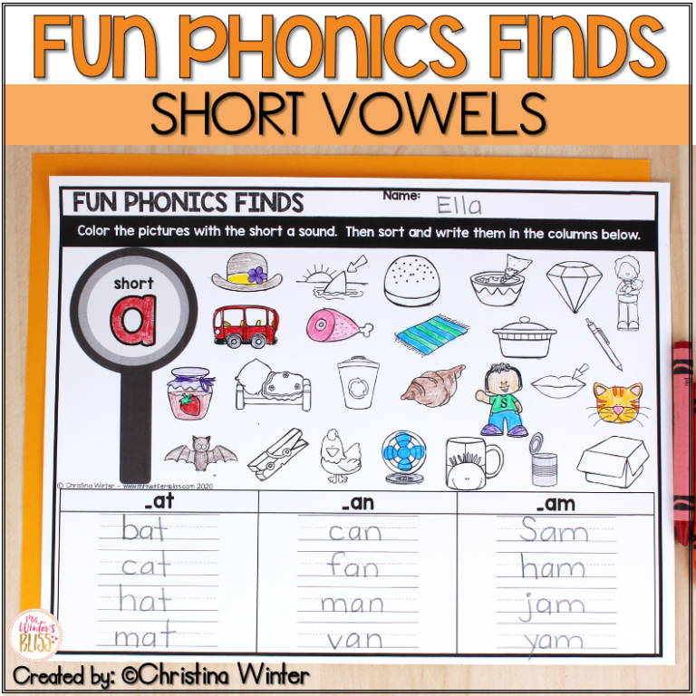 CVC Short Vowel Phonemic Awareness - Phonics Activities - Lead in ...