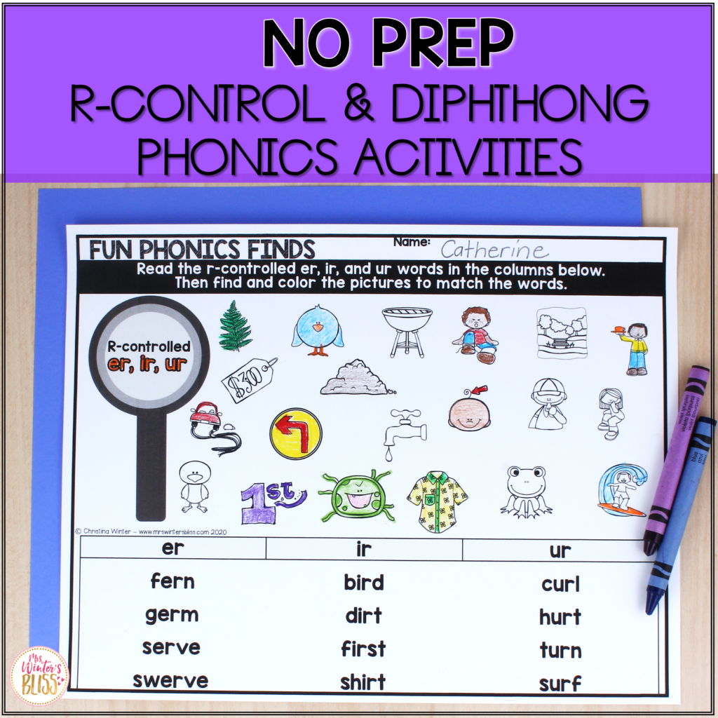 R-Controlled Vowel & Diphthong Phonemic Awareness & Phonics Activities ...